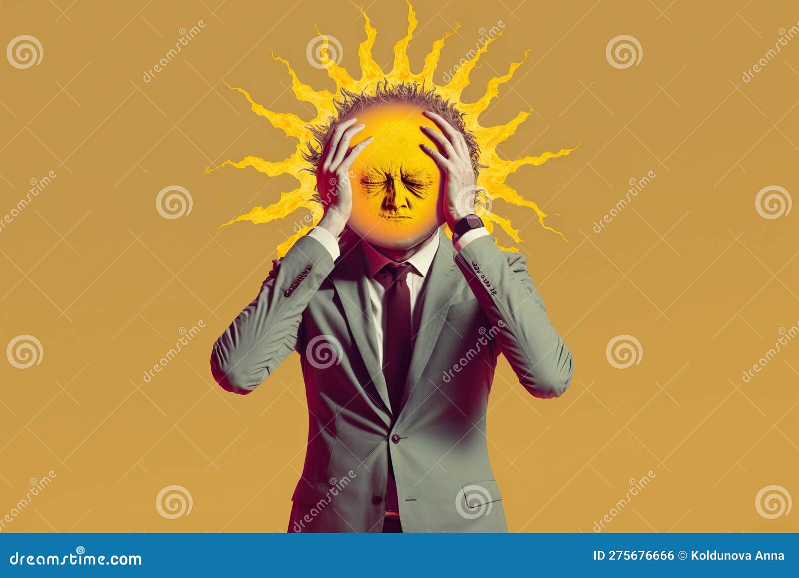 A Sun in Stress, Created with Generative AI Technology Stock ...