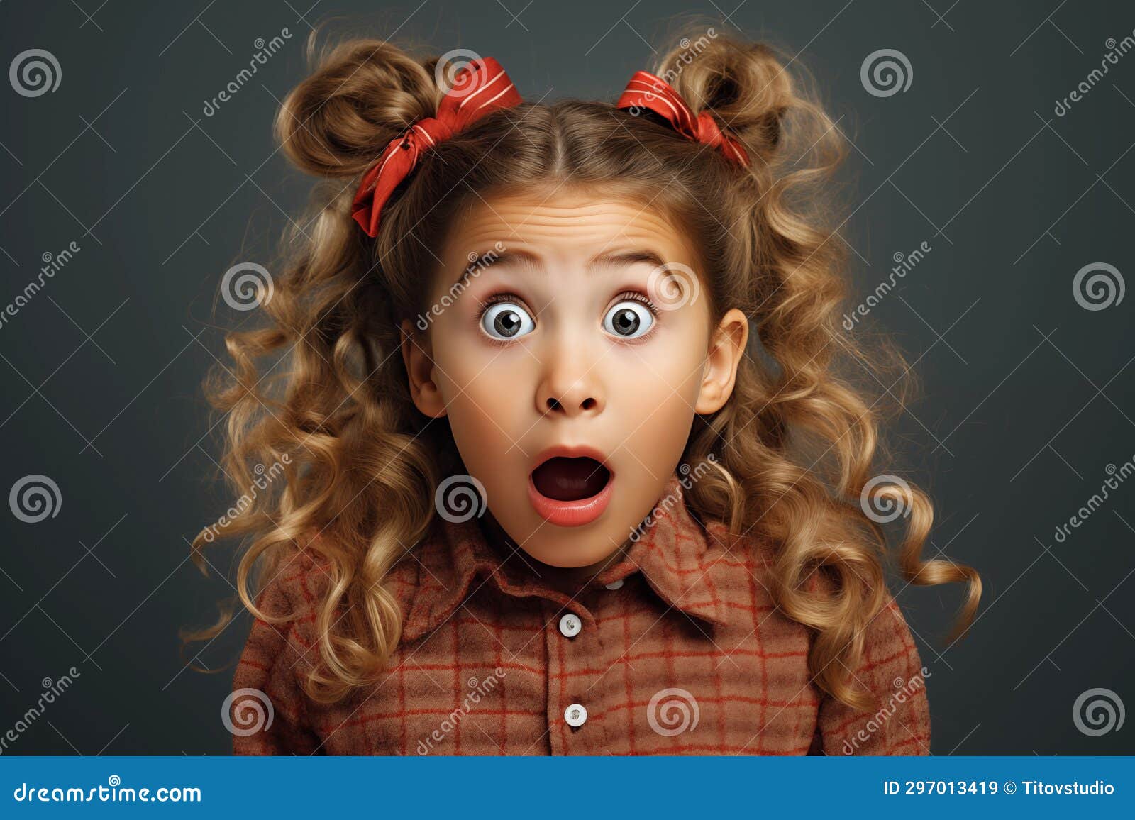 Studio Portrait of a Surprised Girl Stock Image - Image of child, girl ...