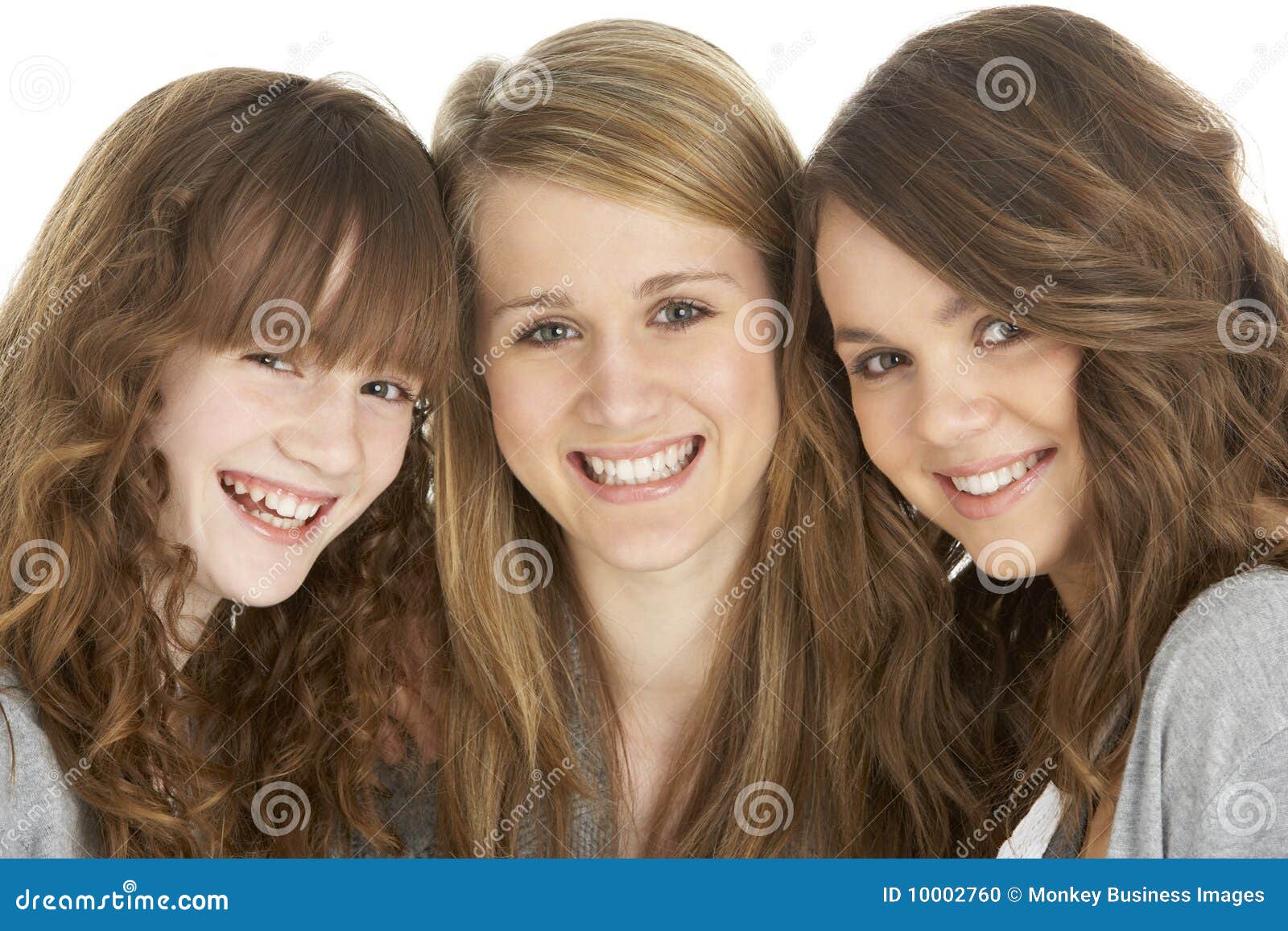 Studio Portrait of Three Sisters Stock Photo - Image of loving, people ...