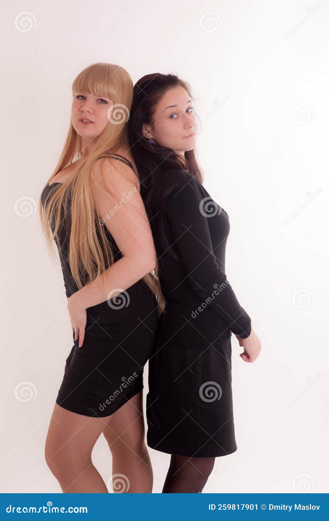 Studio Portrait of Two Girls Stock Image - Image of blonde, glamour ...
