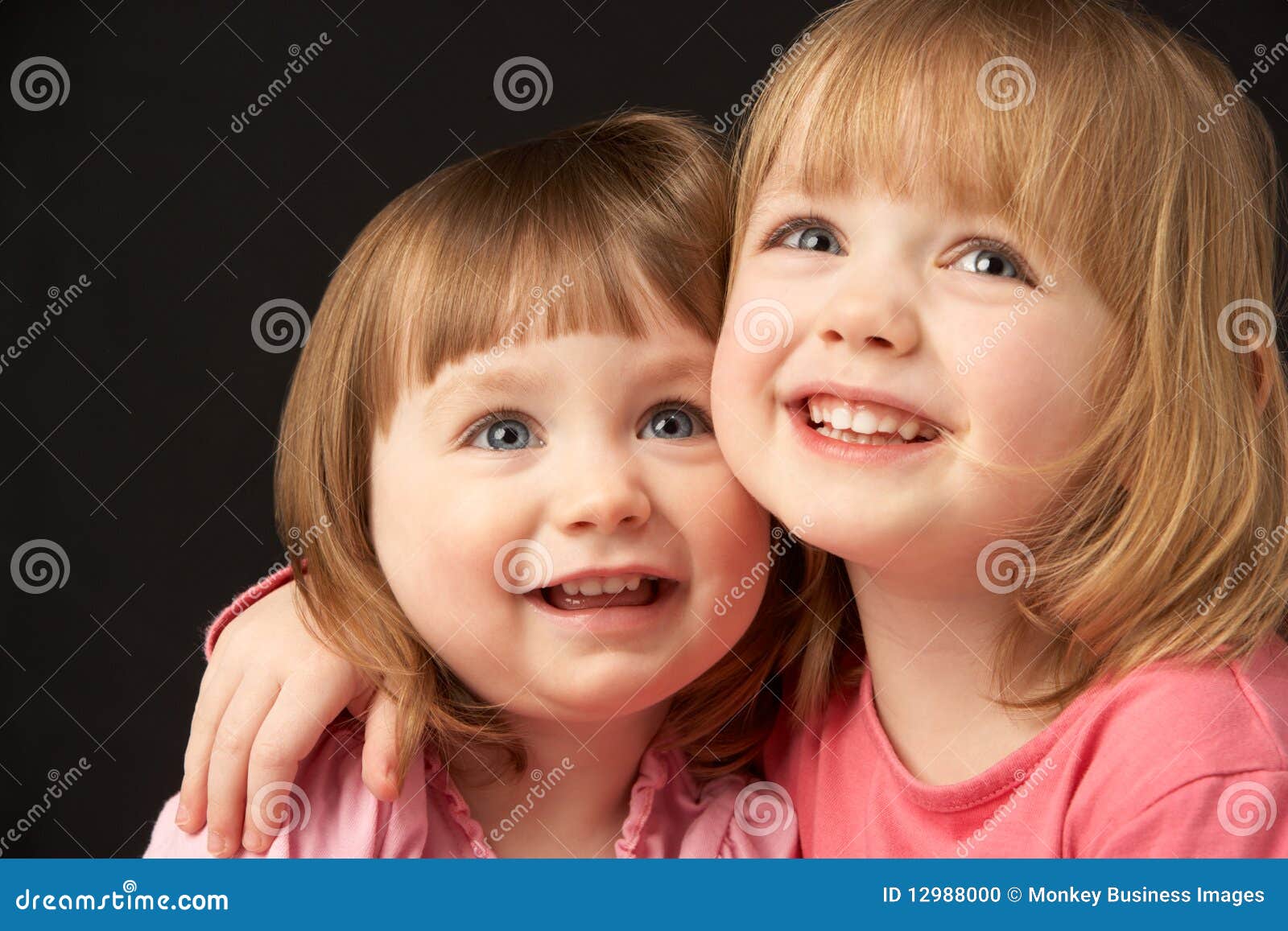 Studio Portrait of Two Sisters Stock Photo - Image of caucasian, fresh ...