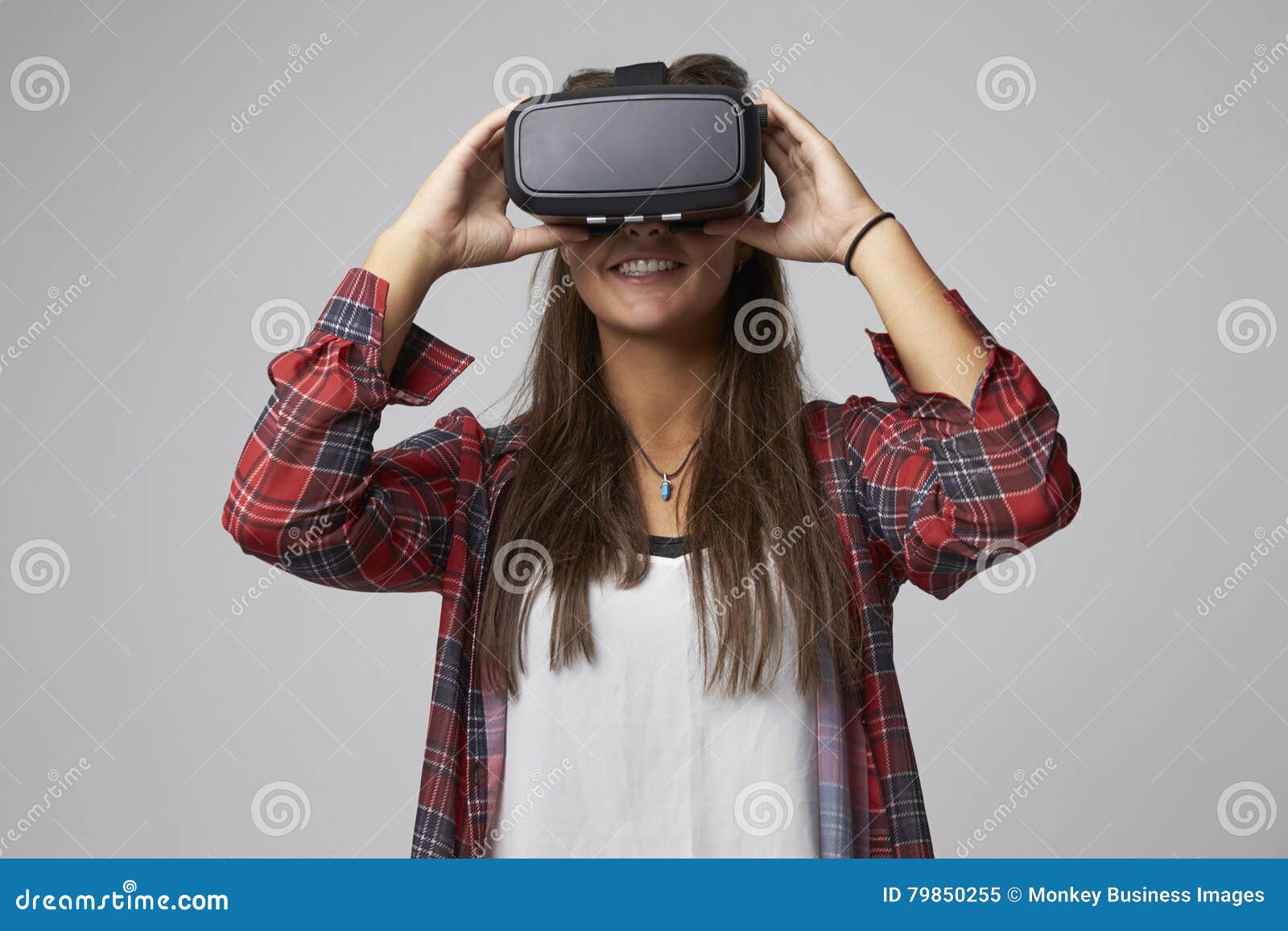 Studio Portrait of Video Game Designer Wearing VR Headset Stock Image ...