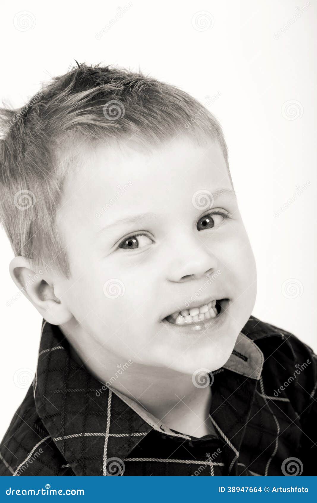Studio Portrait of Young Beautiful Boy Stock Photo - Image of happiness ...
