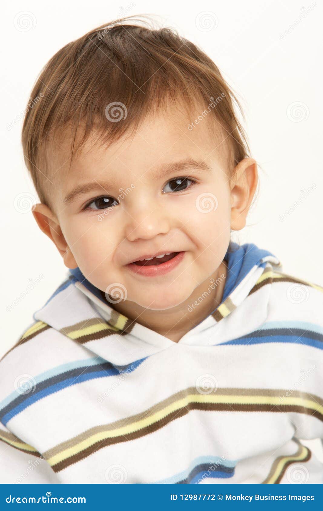 Studio Portrait of Young Boy Stock Photo - Image of relaxed, race: 12987772