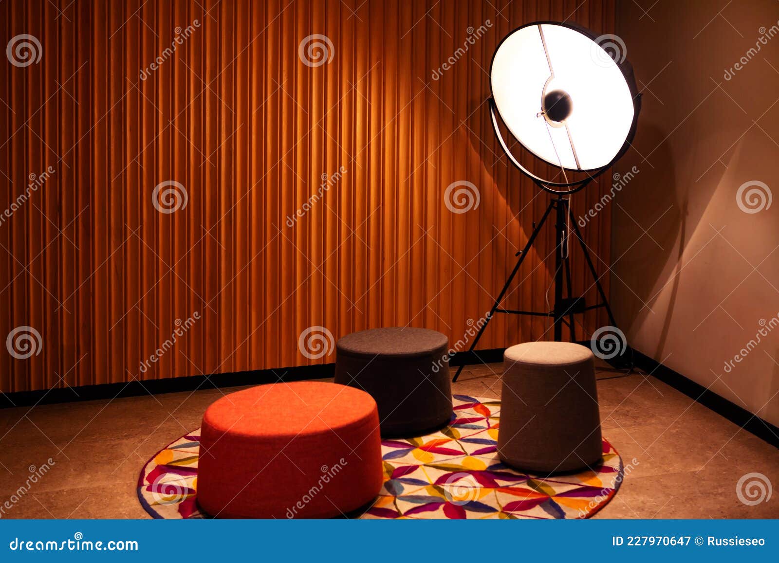 Studio with a projector stock image. Image of equipment - 227970647