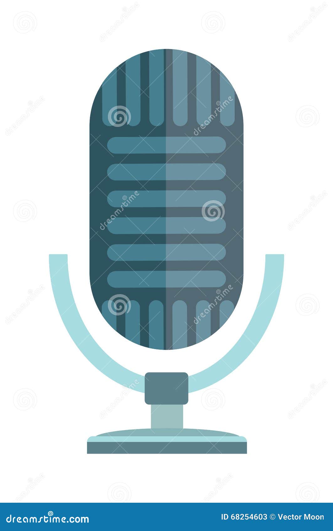 Studio Or Radio Microphone Vector Illustration Isolated On White ...
