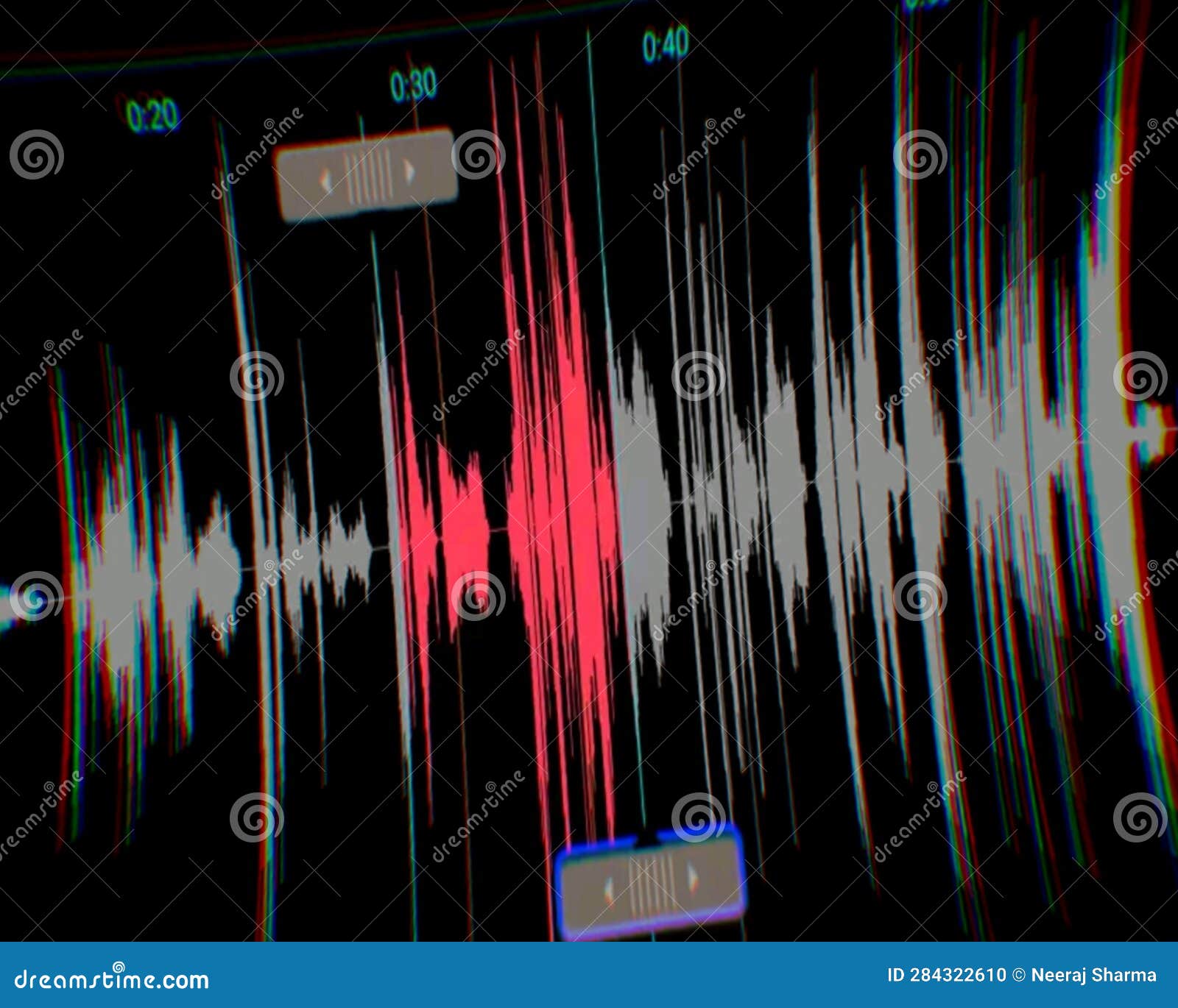 Studio Recording Audio Sound Wave Stock Illustration - Illustration of ...