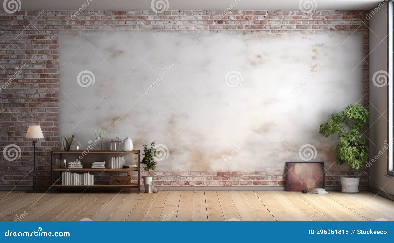 Romantic Interiors: Delicate Ink Washes in a Rustic Empty Room Stock ...