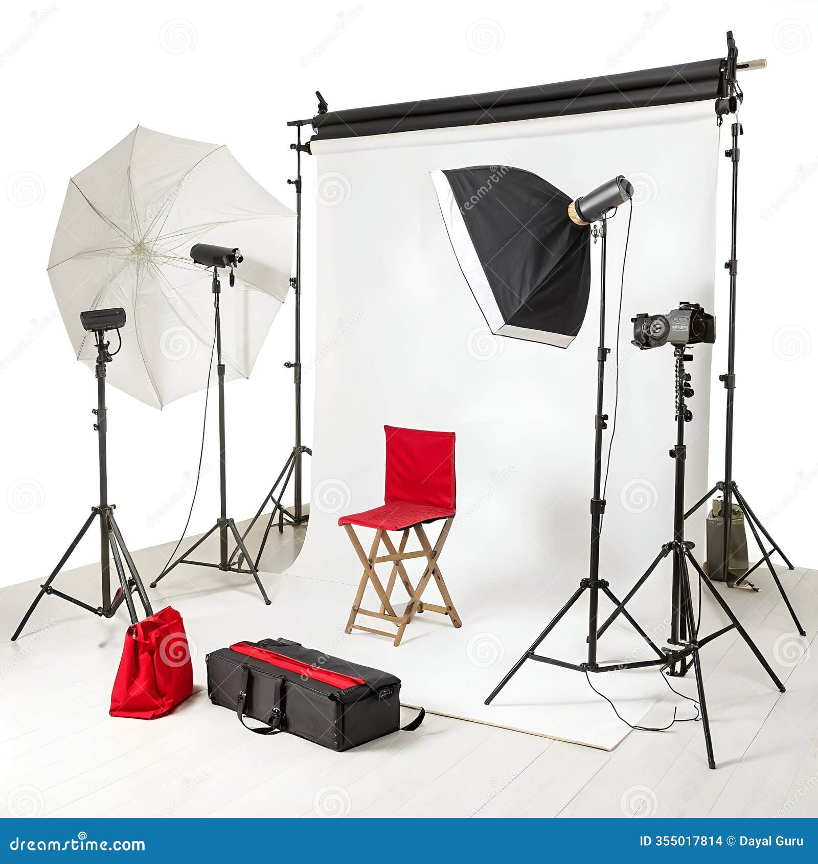 Studio Set Isolated on White Background Stock Photo - Image of creative ...