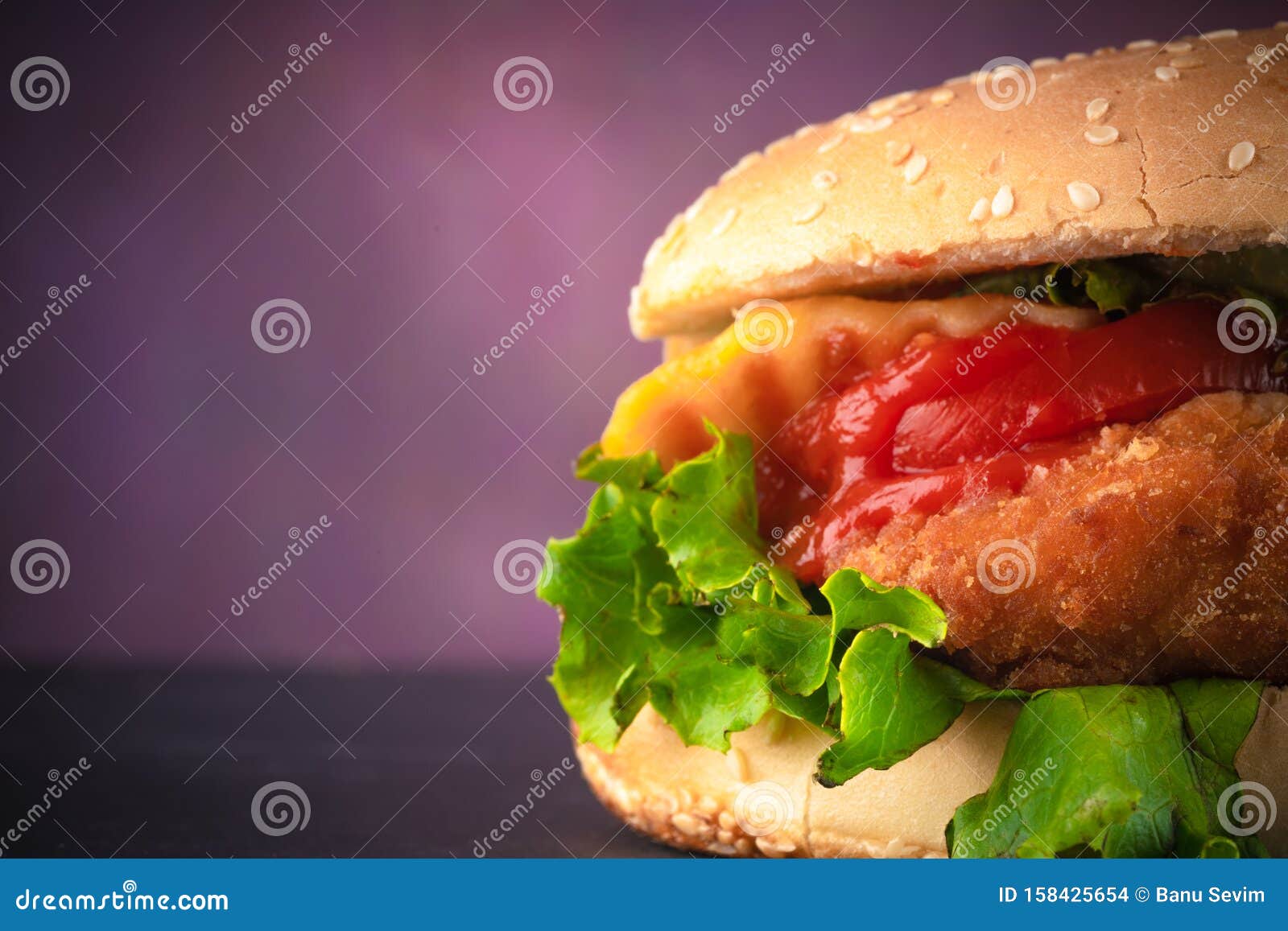 Studio Shoot Chicken Burger Stock Photo - Image of fresh, menu: 158425654
