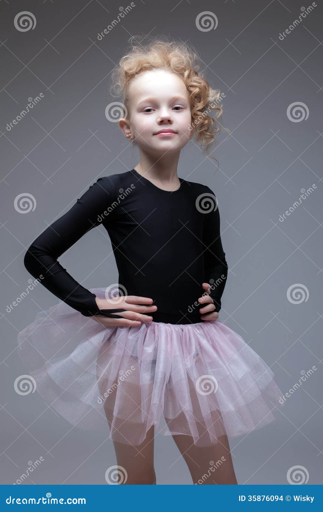 Studio Shot of Adorable Little Dancer Stock Photo - Image of ballerina ...