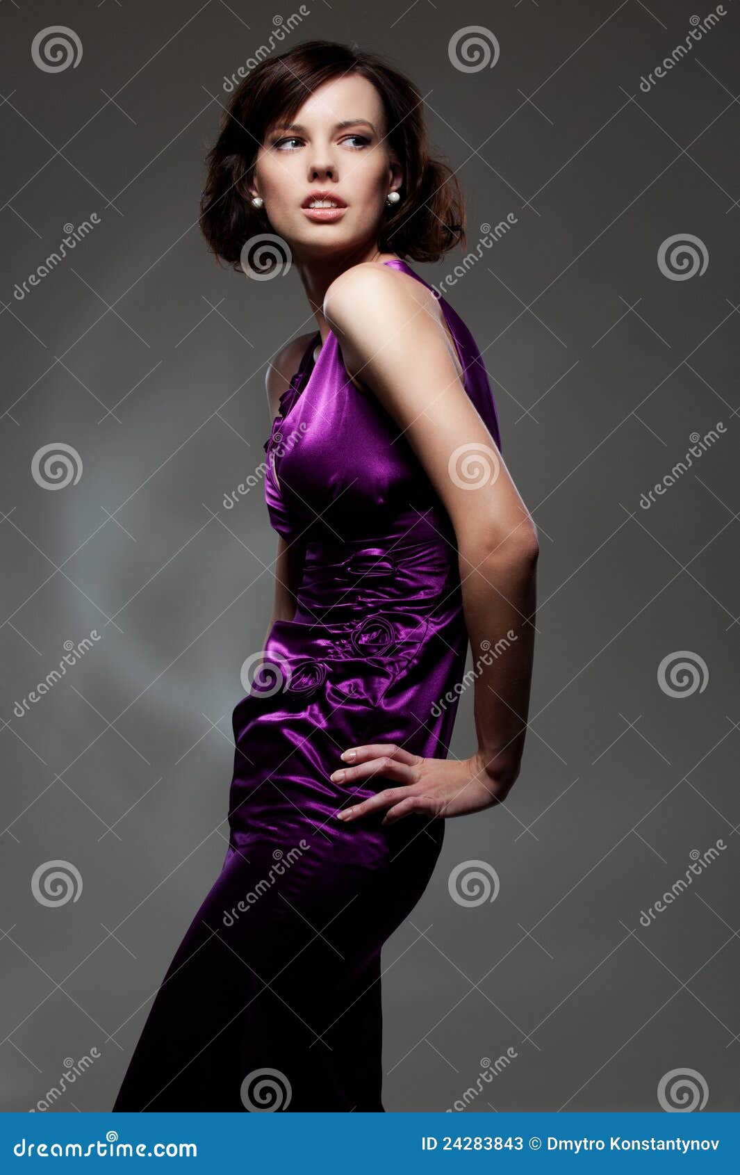 Studio Shot of Beautiful Model Over Dark Stock Image - Image of ...