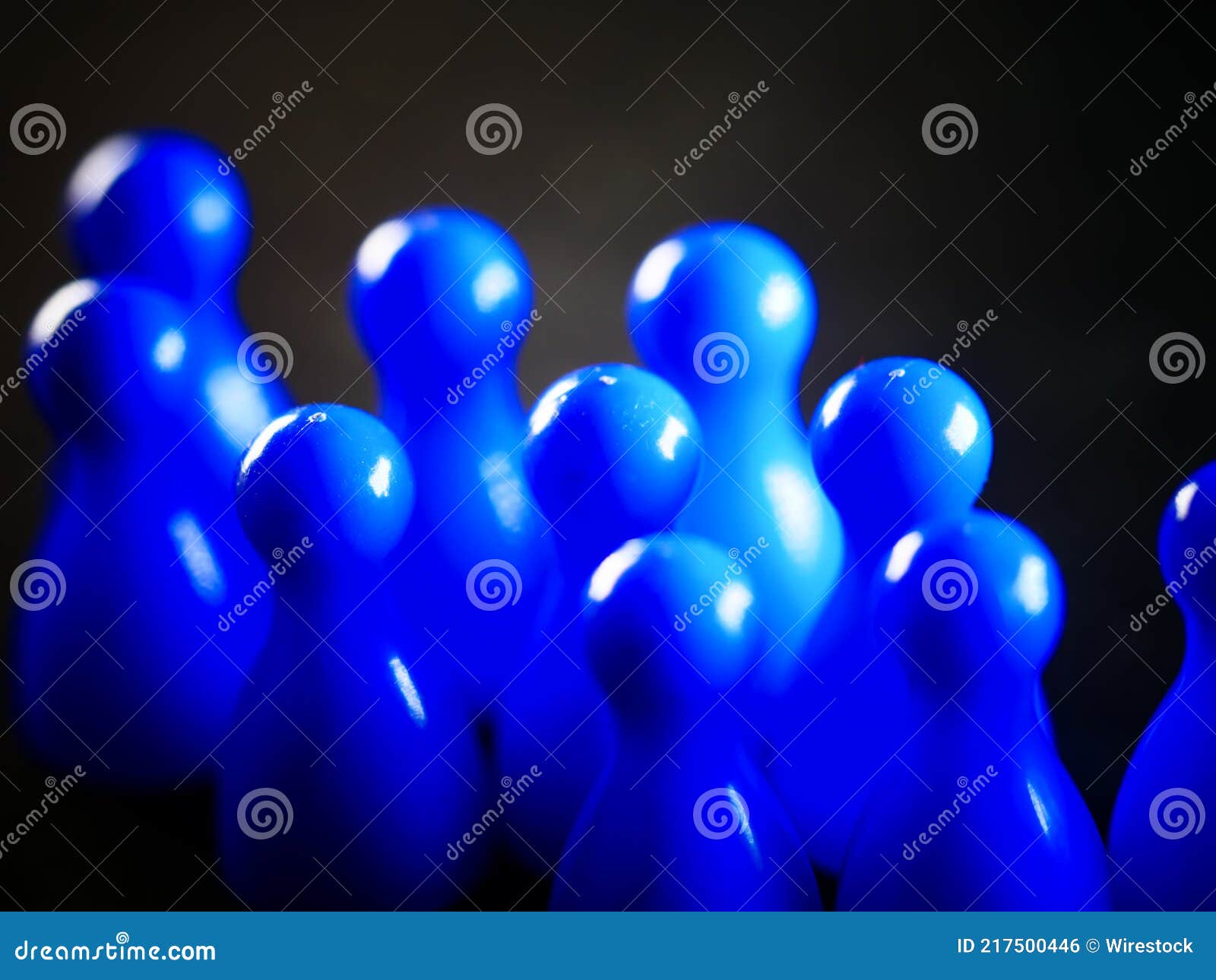 Studio Shot of Blue Monopoly Plastic Chips on Black Background Stock ...