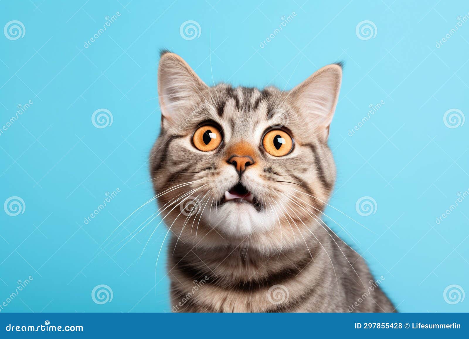 Studio Shot Capturing Cat on Vibrant Backdrop Stock Photo - Image of ...