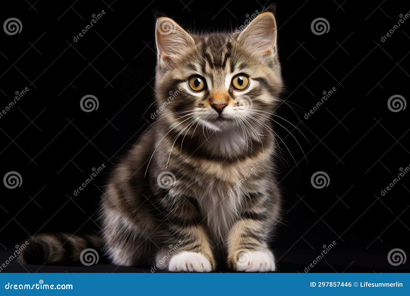 Studio Shot Capturing Cat on Vibrant Backdrop Stock Photo - Image of ...