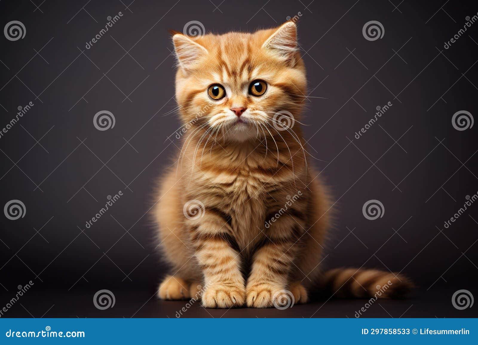 Studio Shot Capturing Cat on Vibrant Backdrop Stock Image - Image of ...