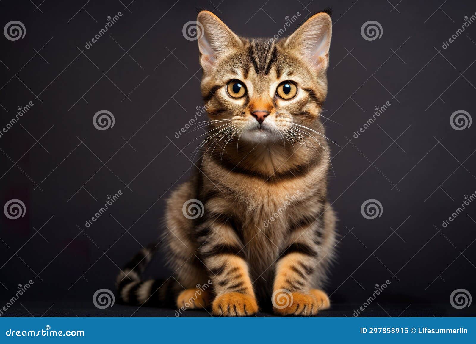 Studio Shot Capturing Cat on Vibrant Backdrop Stock Image - Image of ...