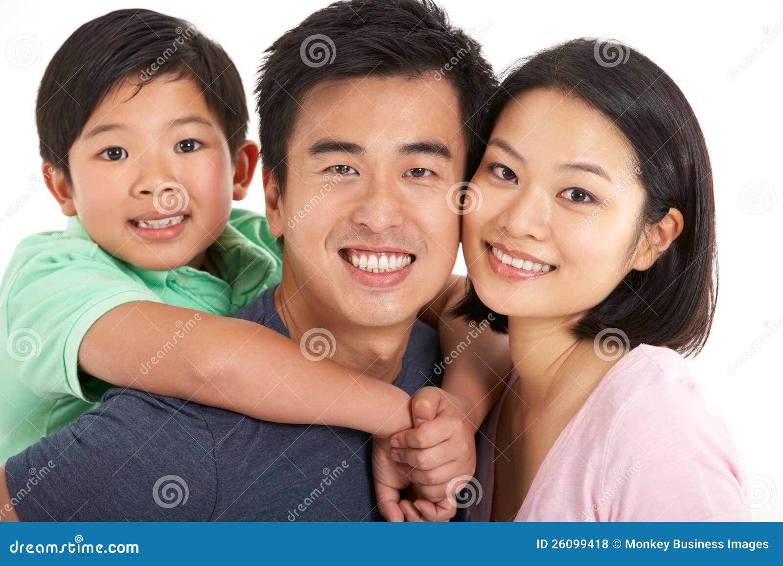 Studio Shot of Chinese Family Stock Photo - Image of family, smiling ...