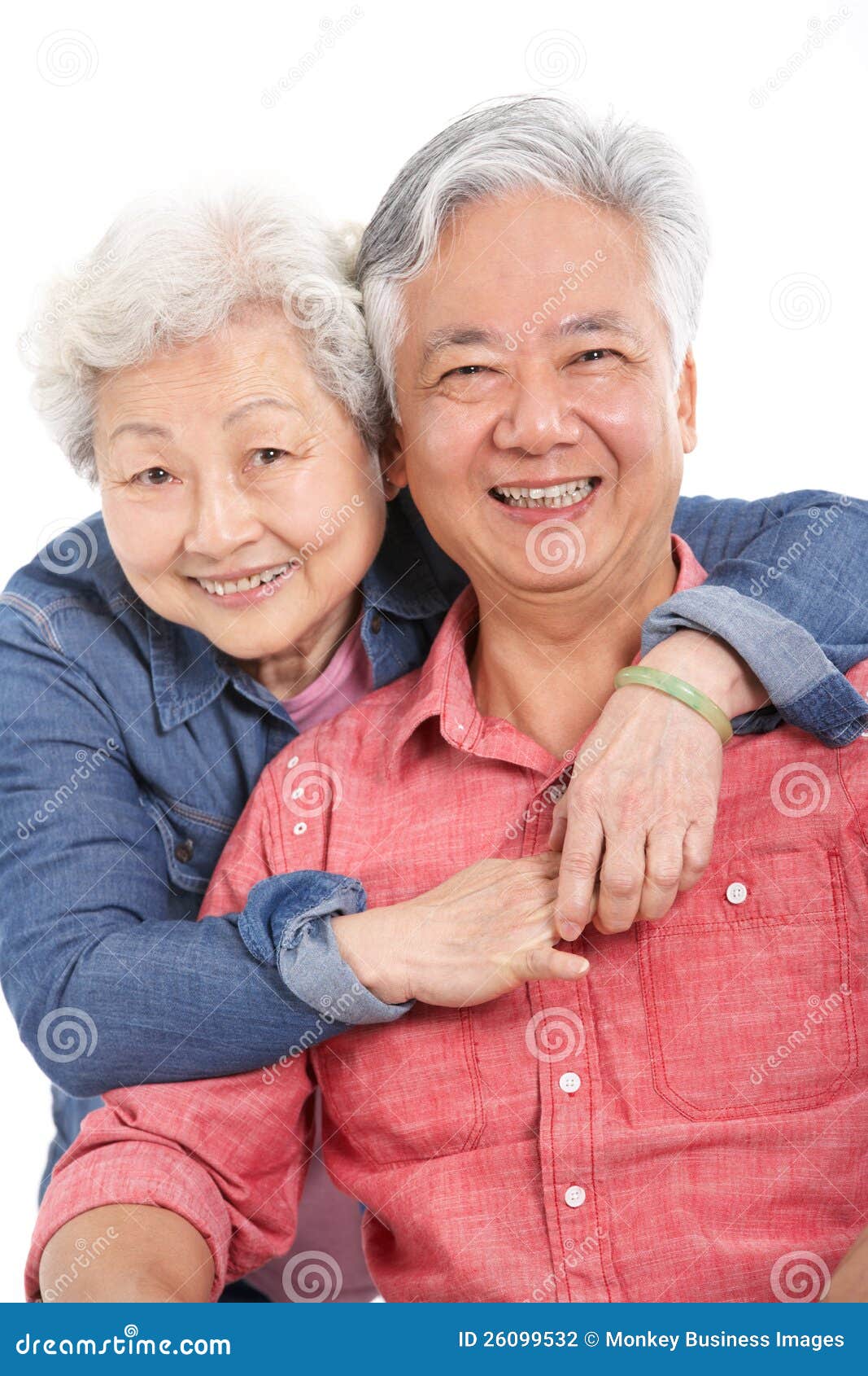 Studio Shot of Chinese Senior Couple Stock Photo - Image of background ...
