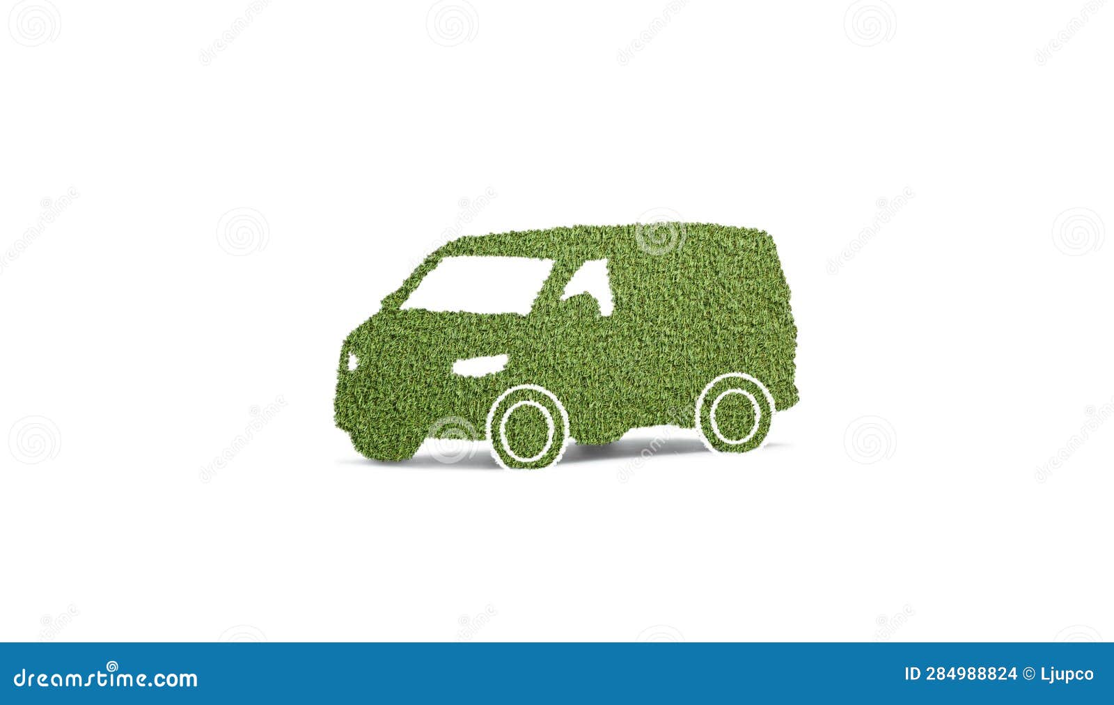 Studio Shot of an Eco Friendly Van Made of Grass Stock Photo - Image of ...