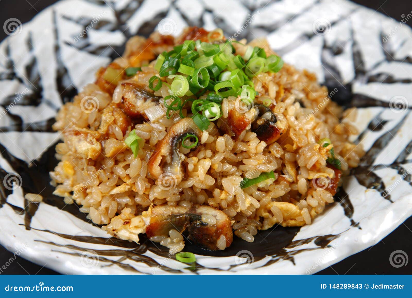 Studio Shot of Eel Fried Rice Stock Image - Image of table ...