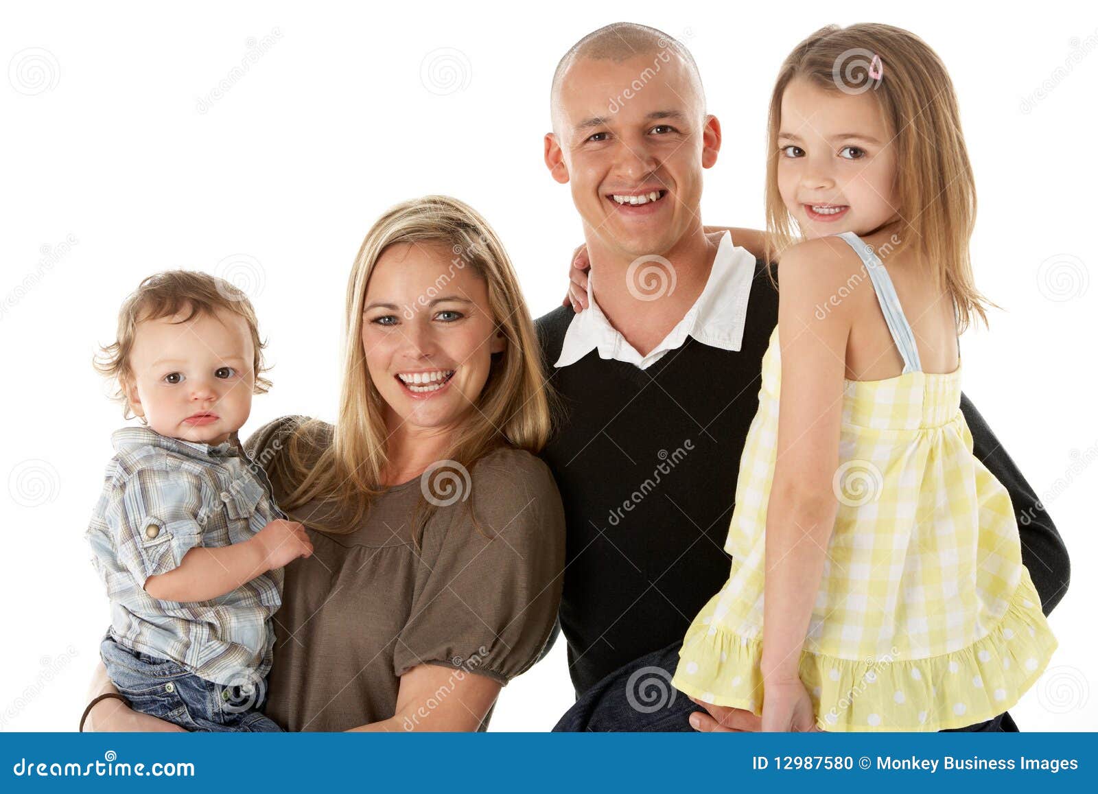 Studio Shot of Family Group in Studio Stock Photo - Image of father ...