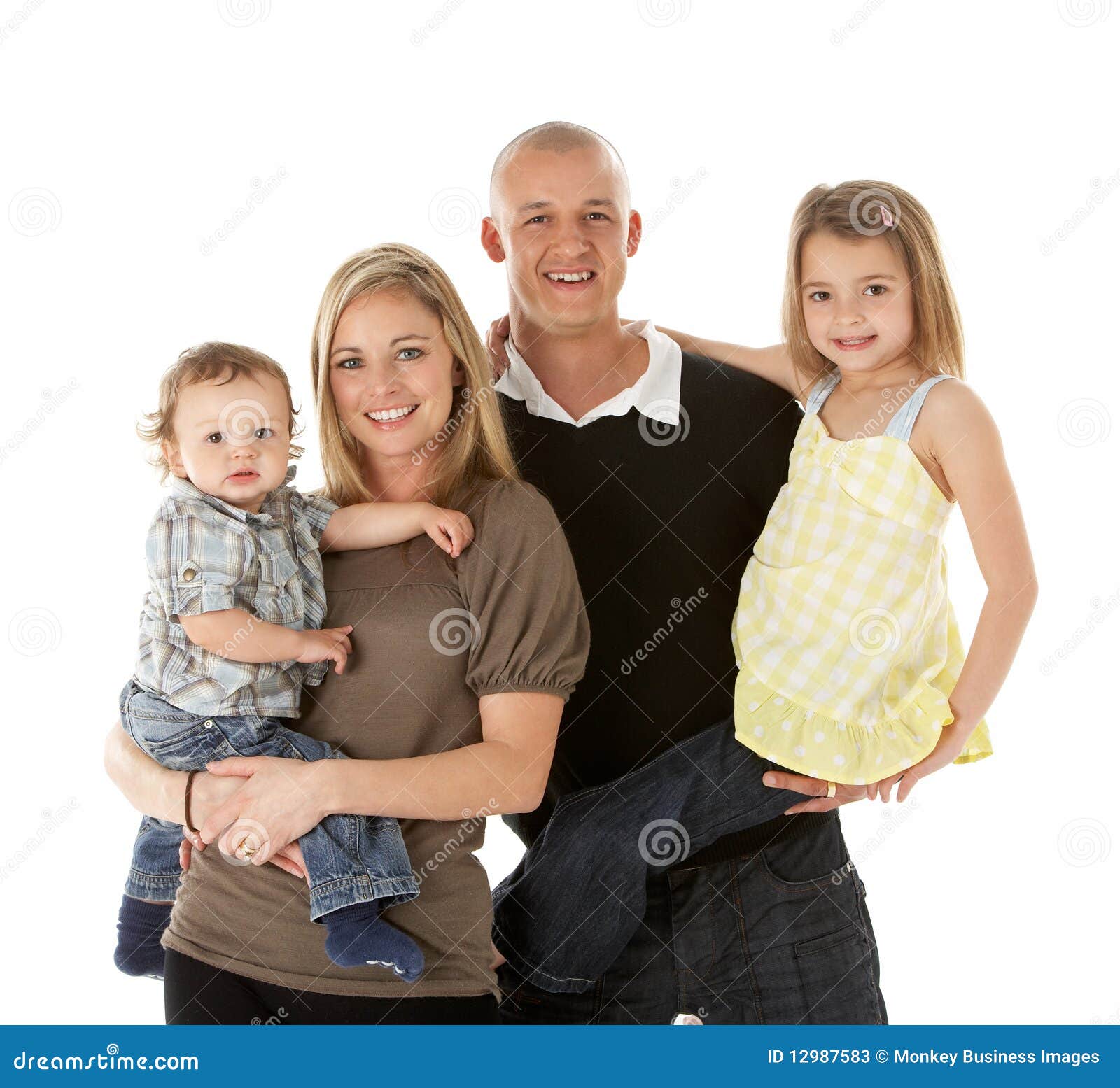 Studio Shot of Family Group in Studio Stock Image - Image of people ...