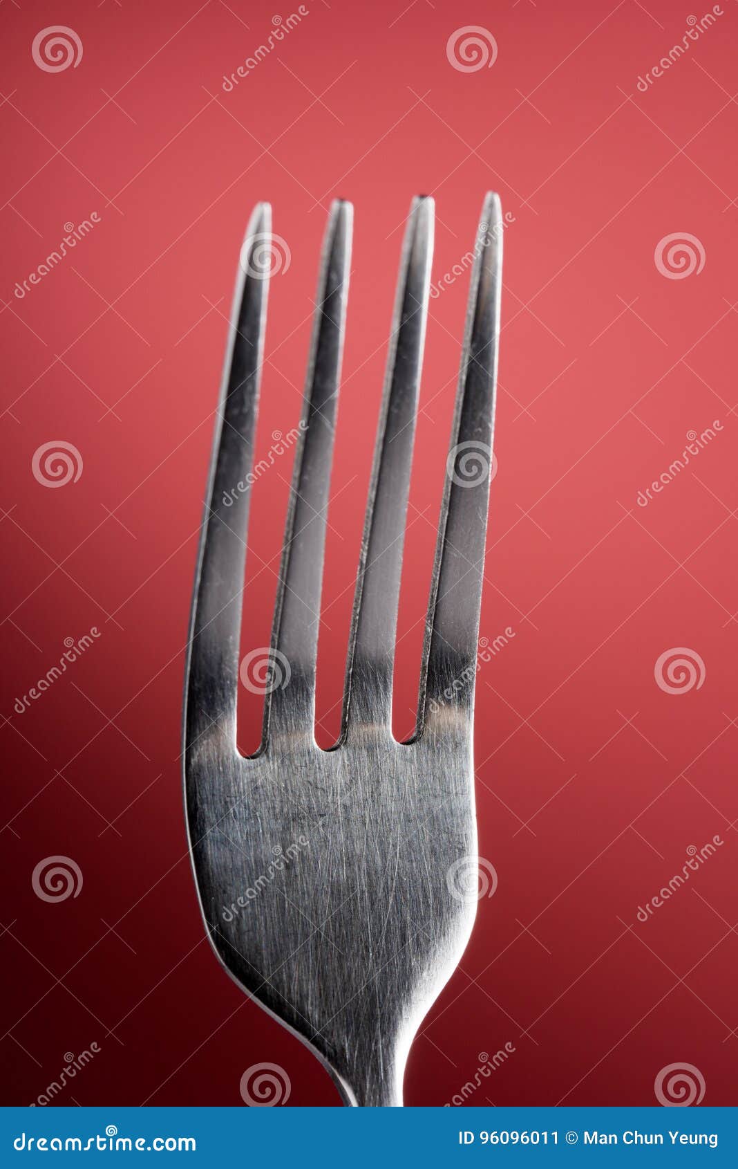Studio Shot of Fork in Red Background Stock Image - Image of element ...