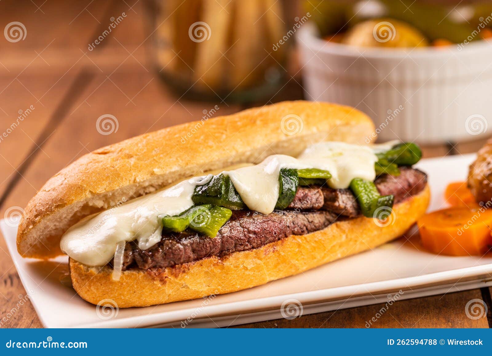 Studio Shot of a Long Burger Stock Photo - Image of dish, culinary ...