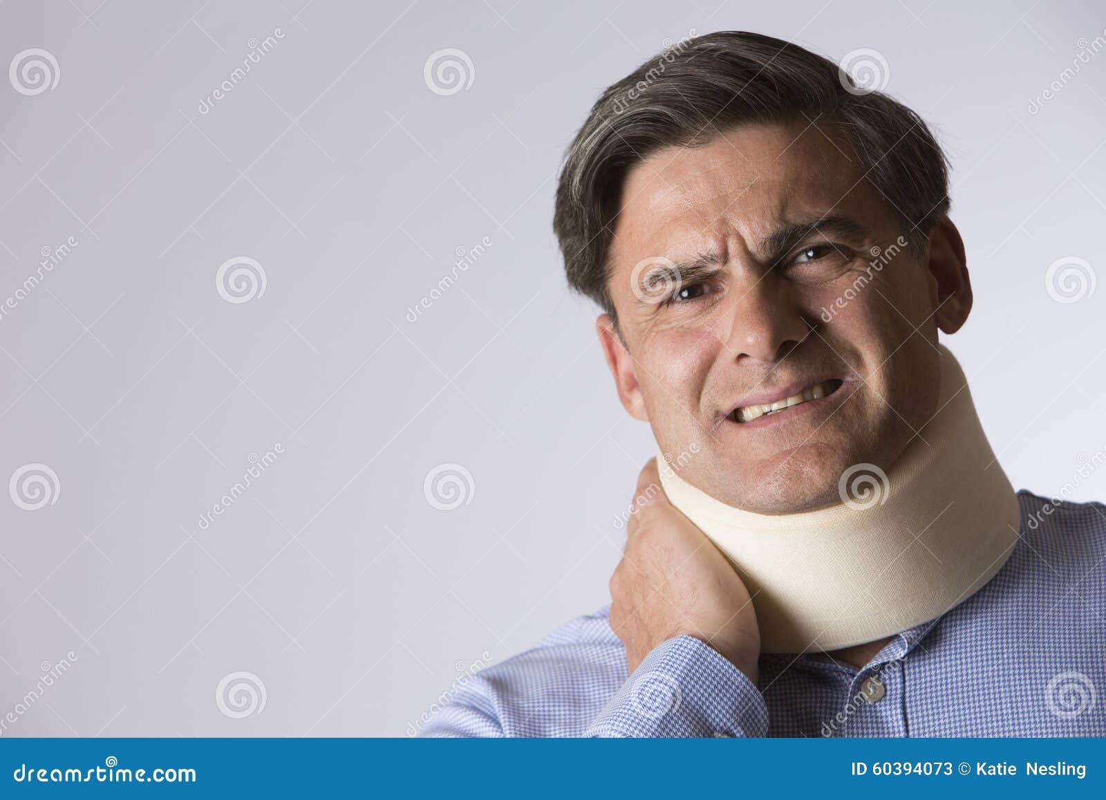 Man Pain Wearing Neck Brace Stock Photos - Download 335 Royalty Free Photos