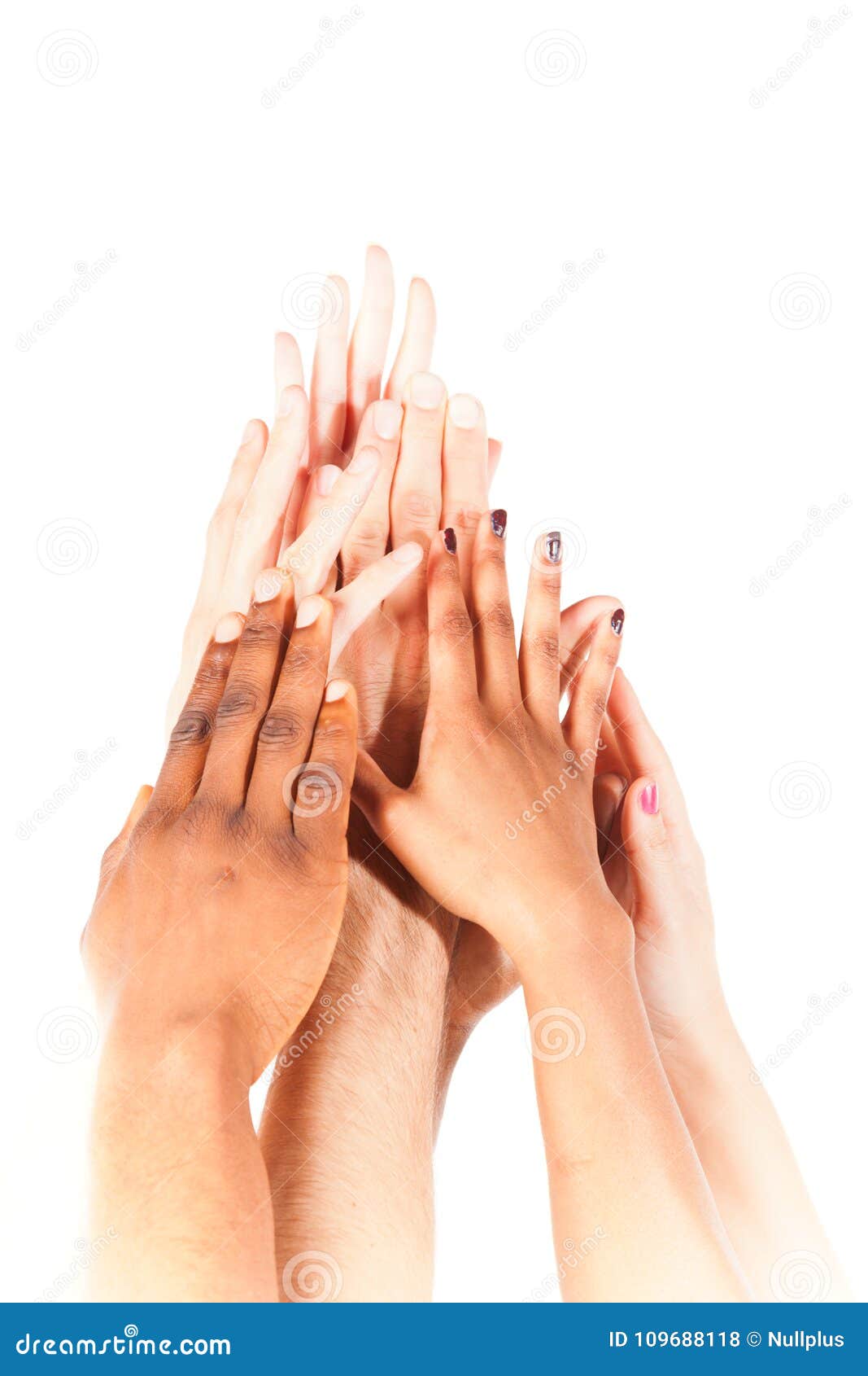 Multi-ethnic Young Adults` Hands Stock Photo - Image of together ...