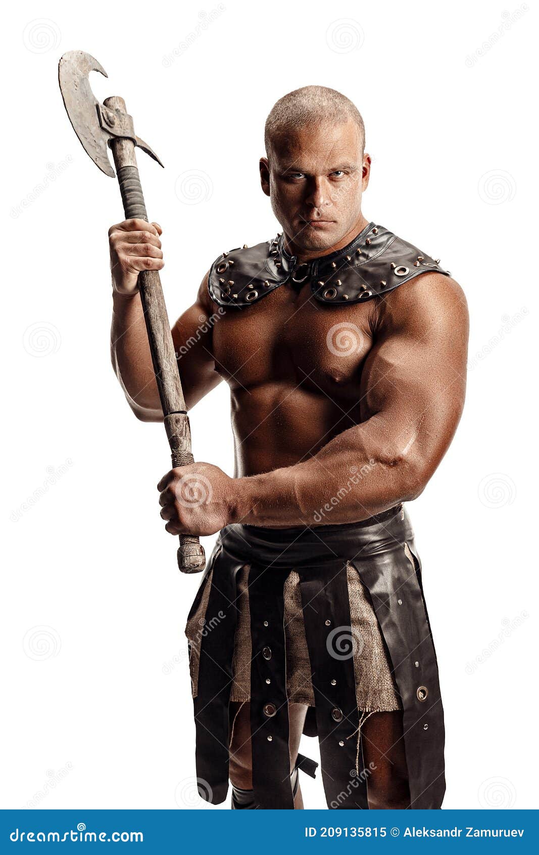 Angry warrior with axe stock image. Image of armor, ancient - 209135815