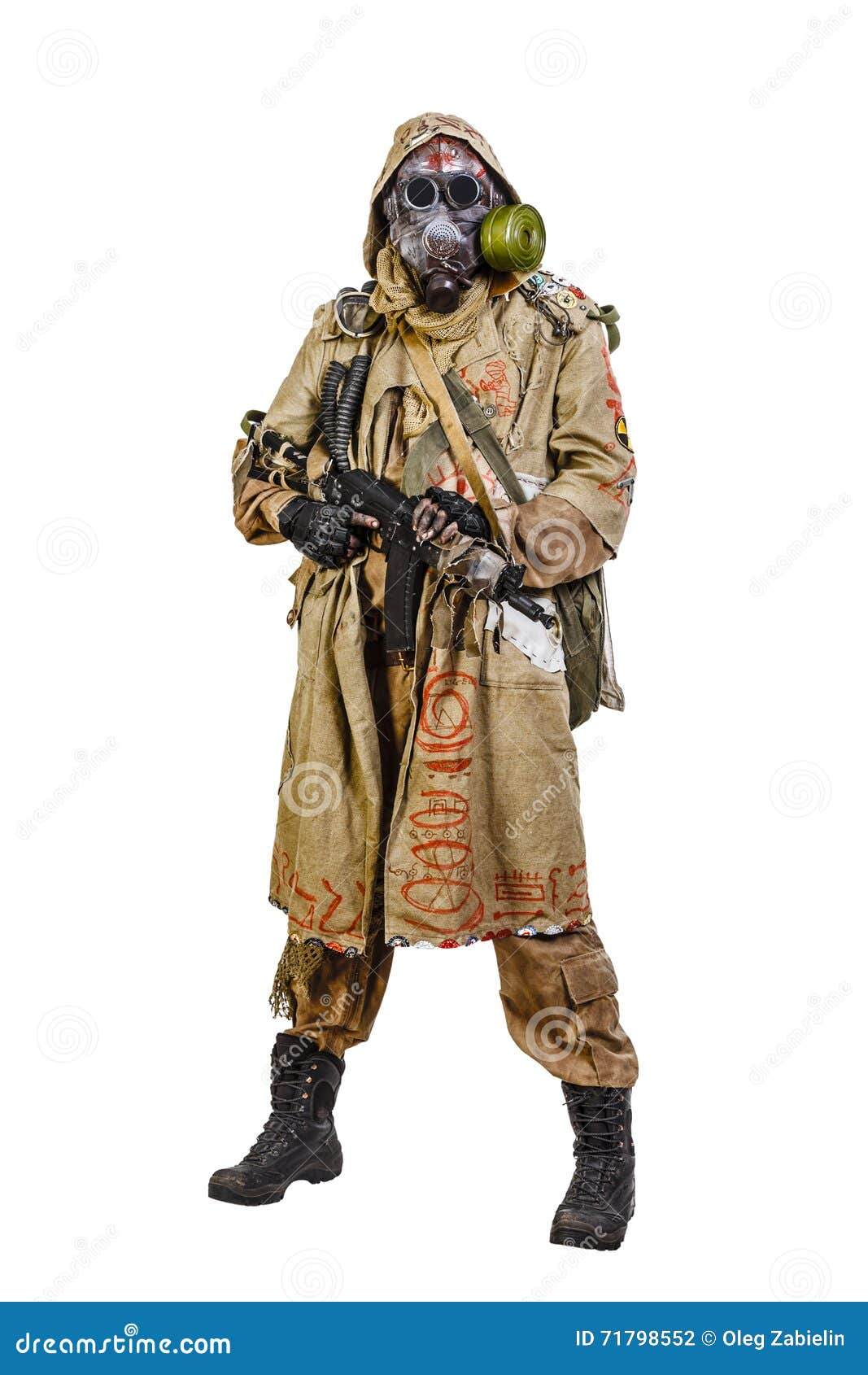 Studio Shot of Nuclear Survivor Stock Photo - Image of fire, radiation ...