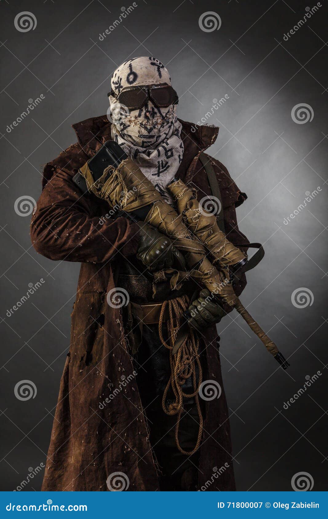Studio Shot of Nuclear Survivor Stock Image - Image of atomic, mask ...