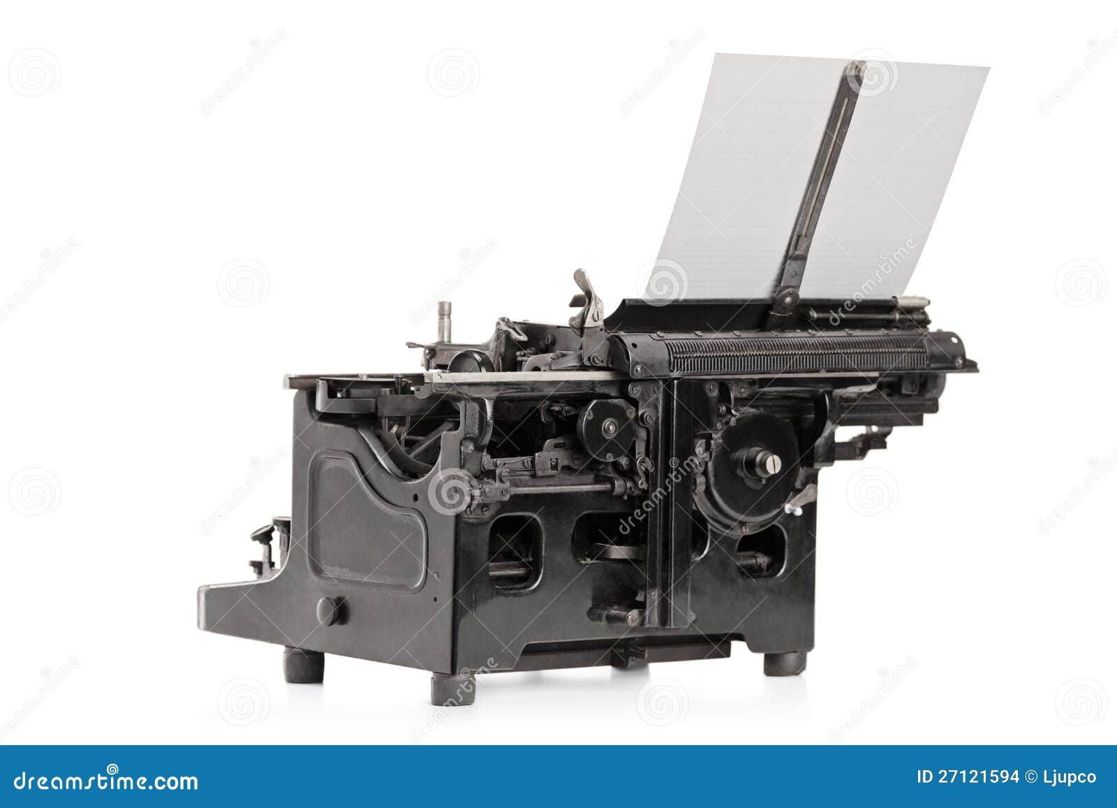 A Studio Shot of an Old Style Typing Machine Stock Photo - Image of ...