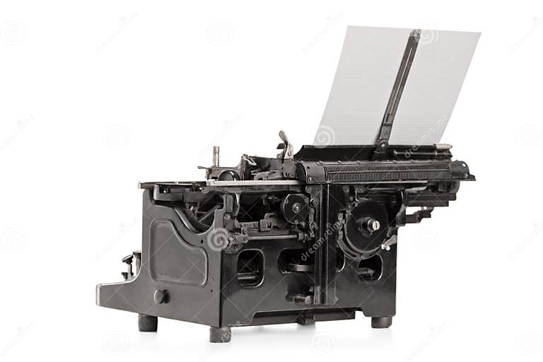 A Studio Shot of an Old Style Typing Machine Stock Photo - Image of ...