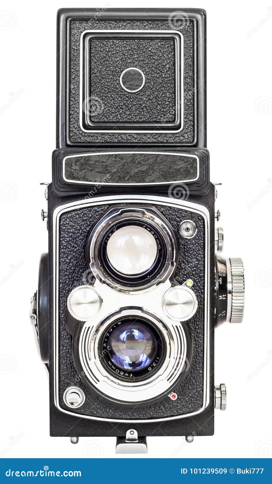 Studio Shot of Old Twin Lens Reflex Camera Isolated on White Background ...