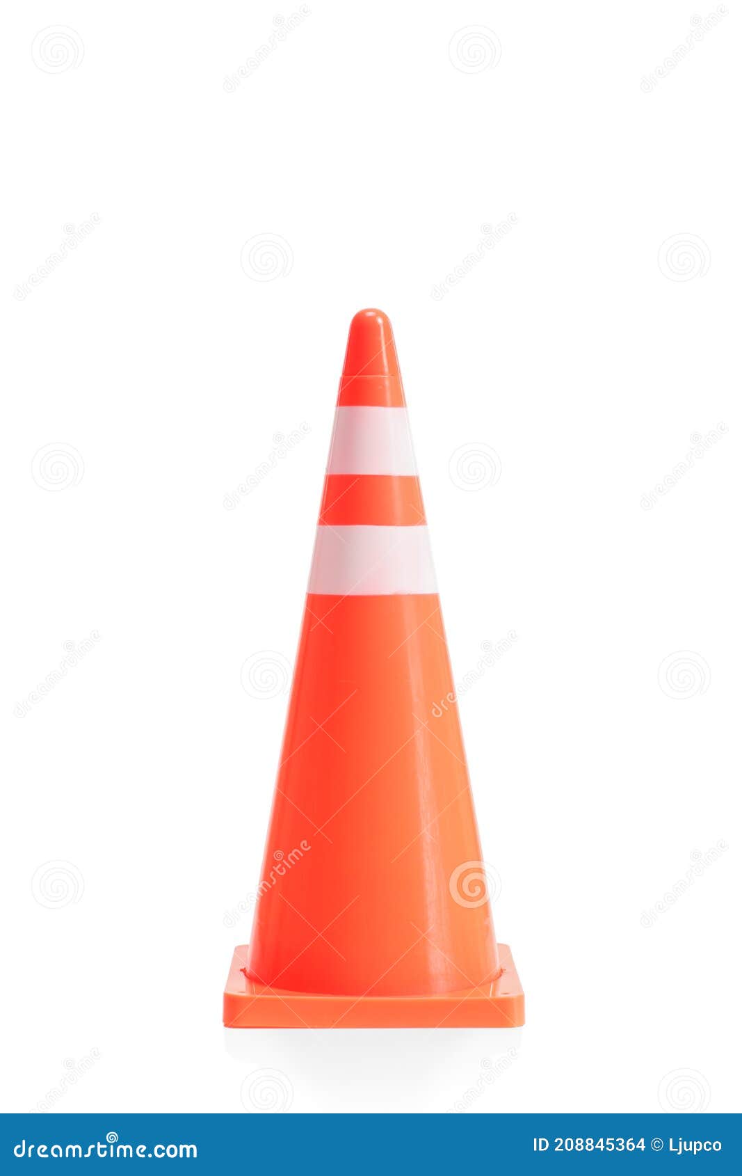 Studio Shot of an Orange Obstacle Cone Stock Photo - Image of caution ...