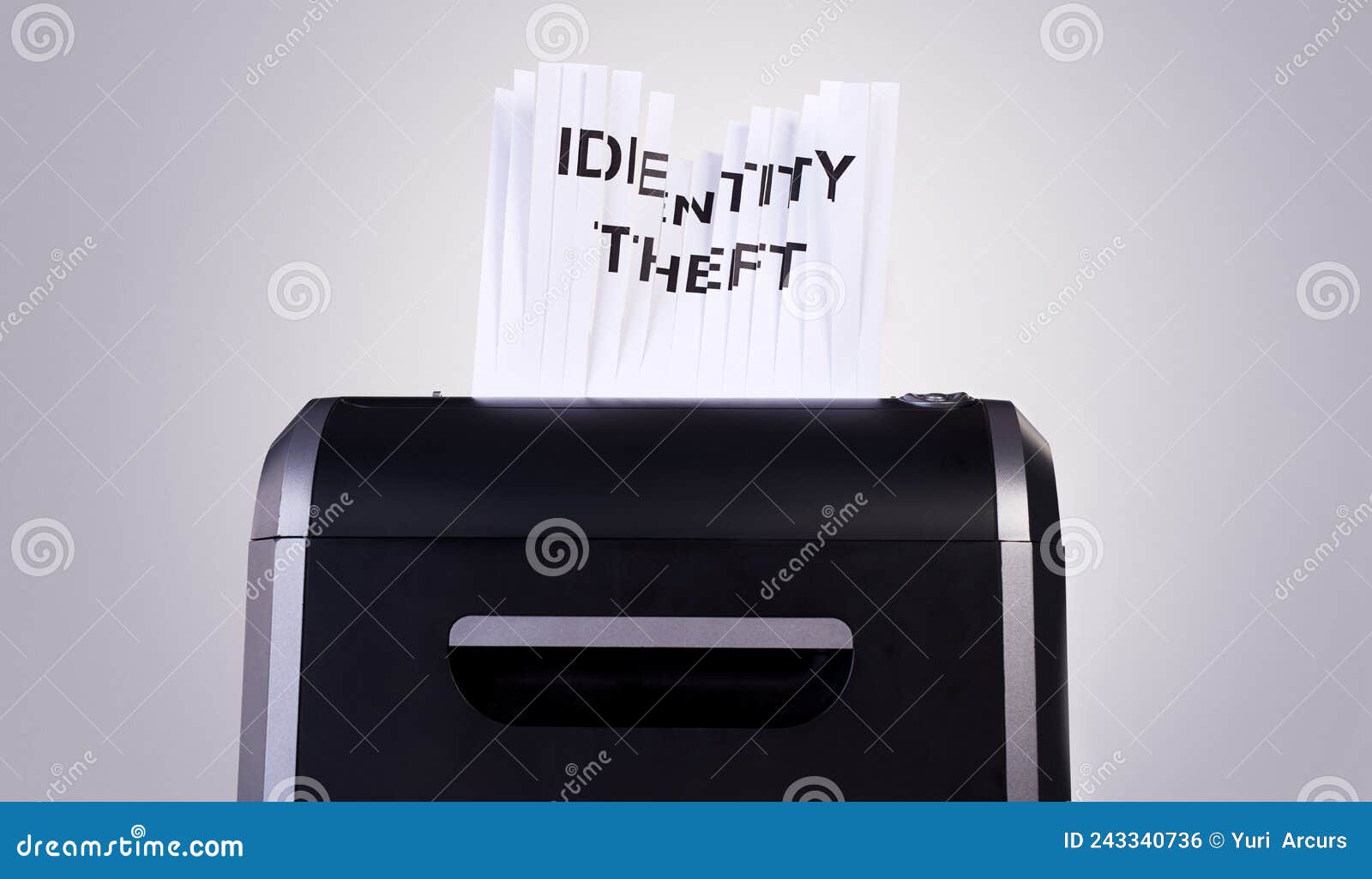 Destroy after Reading. Studio Shot of Paper Being Shredded. Stock Photo ...