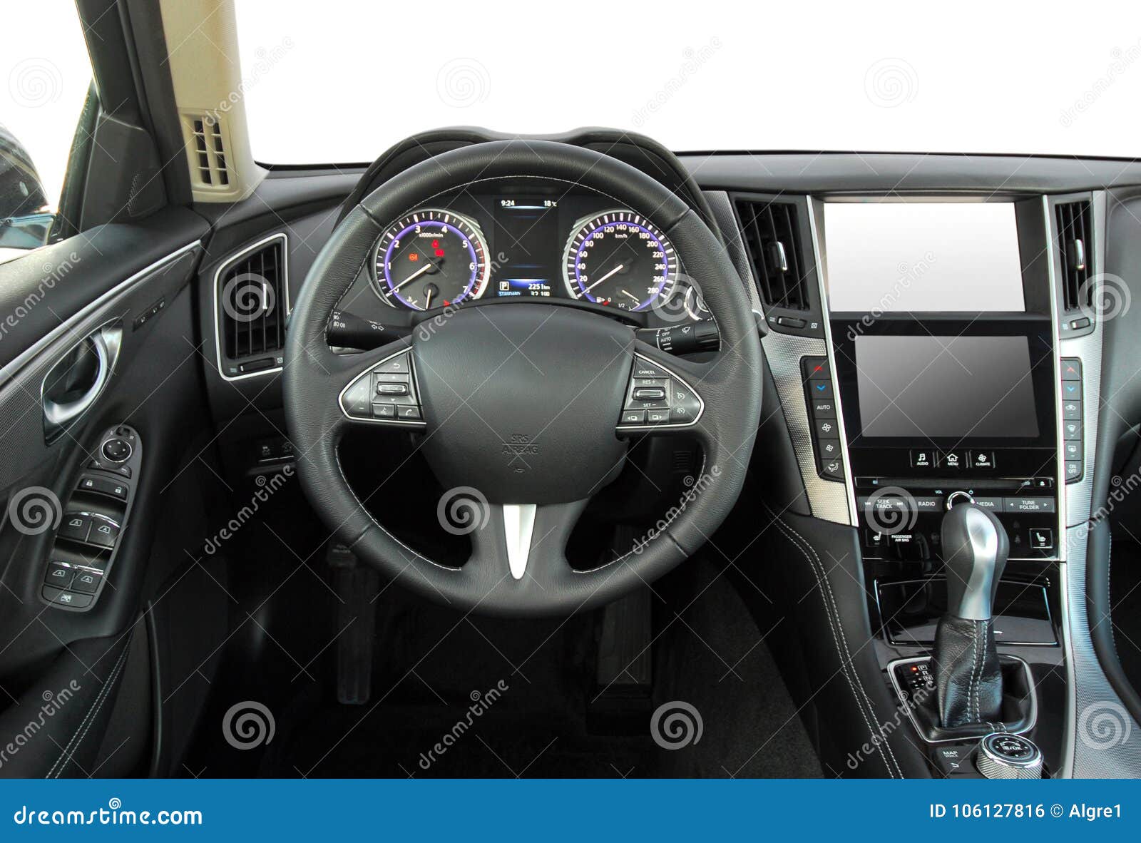 Car interior stock photo. Image of inside, control, leather - 106127816