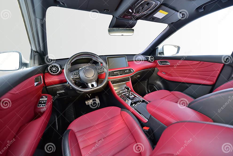Interior of a Passenger Car with a Dashboard Stock Photo - Image of ...