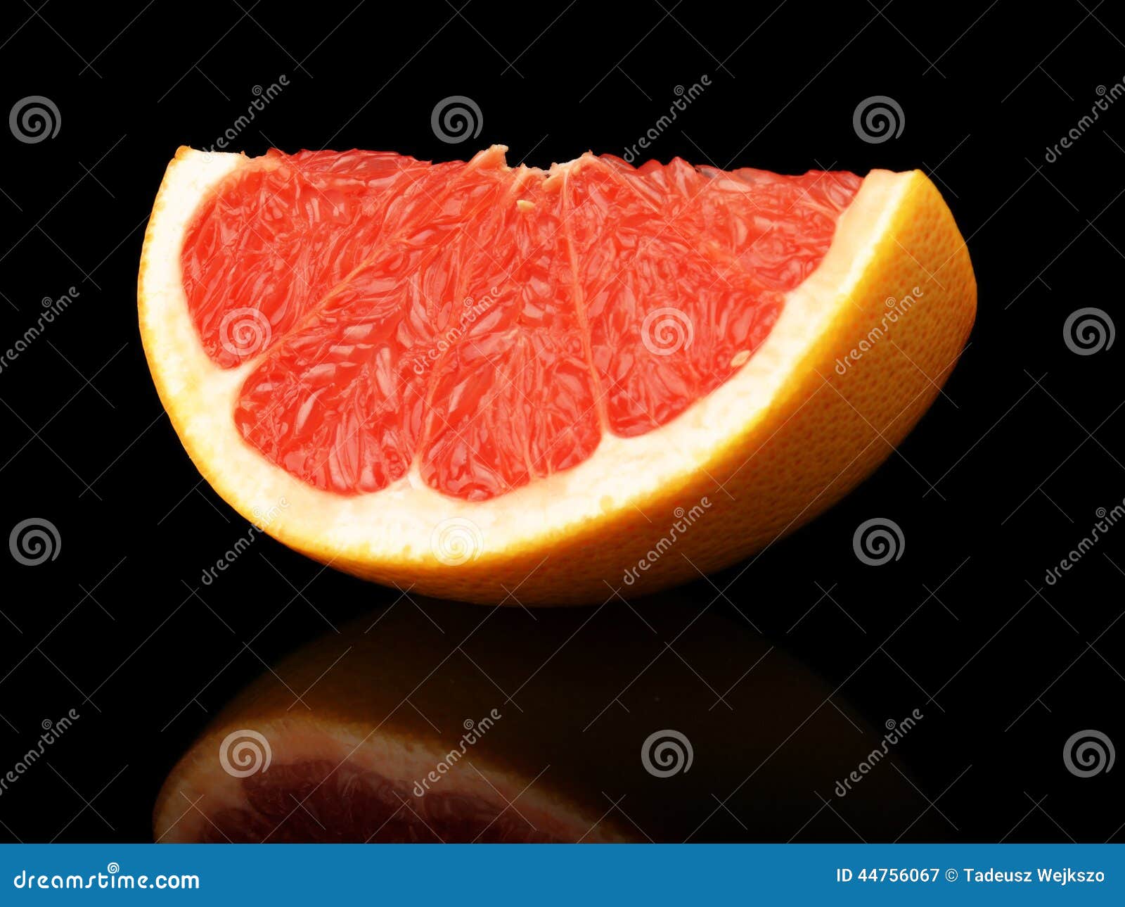 Studio Shot Quarter Grapefruit Isolated Black Stock Image - Image of ...