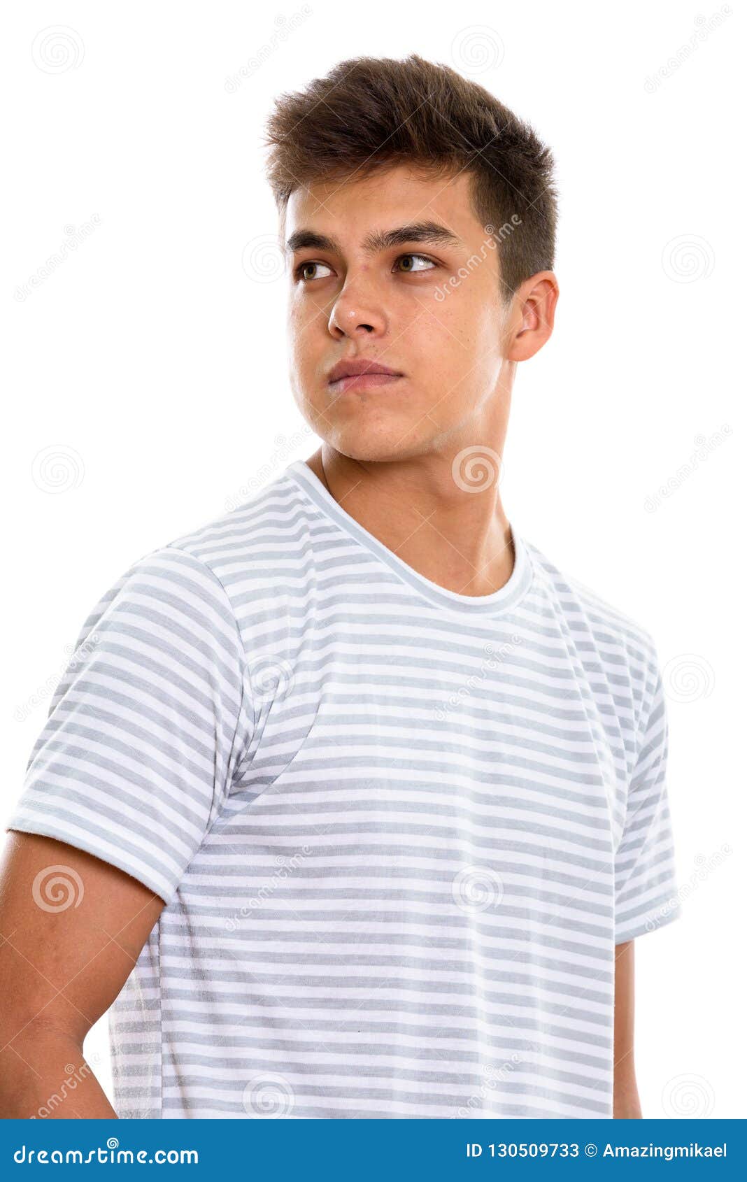 Studio Shot Of Thoughtful Young Handsome Man Looking Back Stock Image ... Studio Shot Of Thoughtful Young Handsome Man Looking Back Stock Image ...