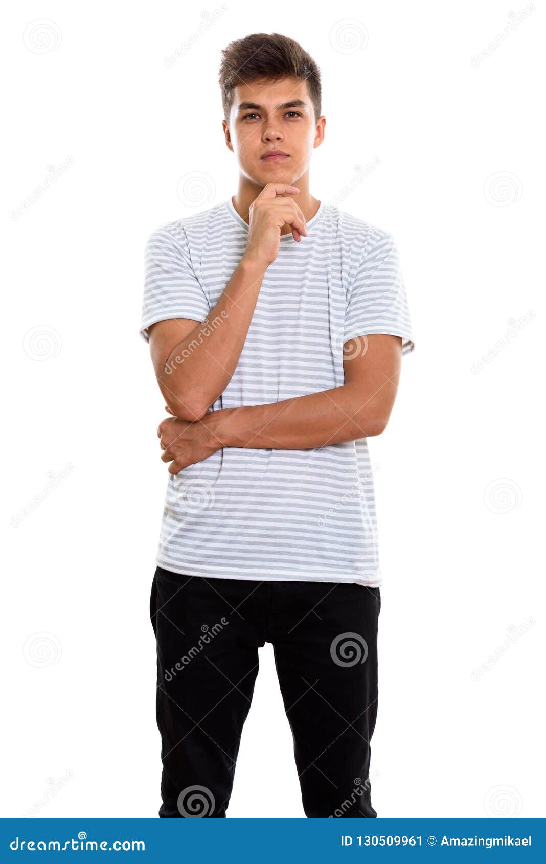 Studio Shot Of Thoughtful Young Handsome Man Standing Stock Image ... Studio Shot Of Thoughtful Young Handsome Man Standing Stock Image ...