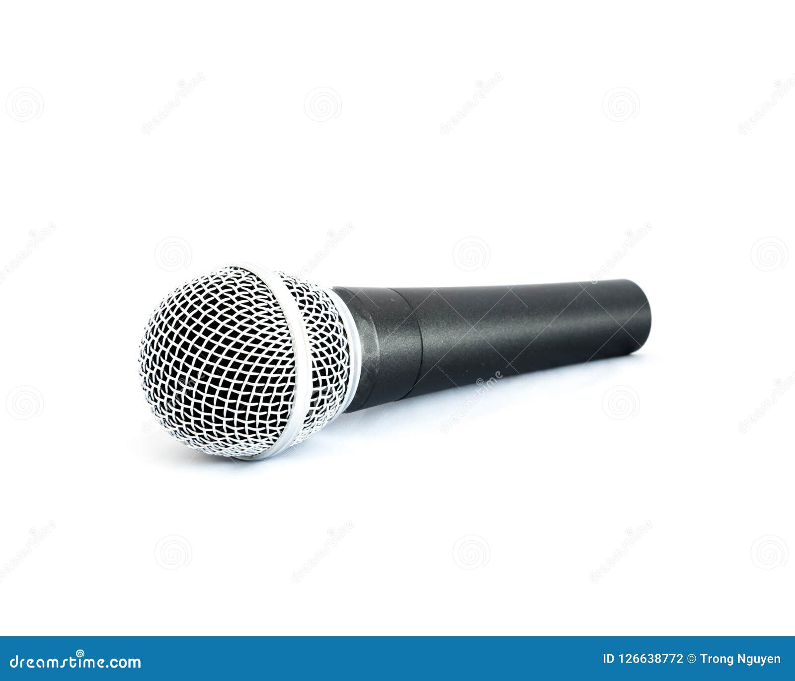 Studio Shot Top View Wireless Microphone Isolated on White Stock Photo ...
