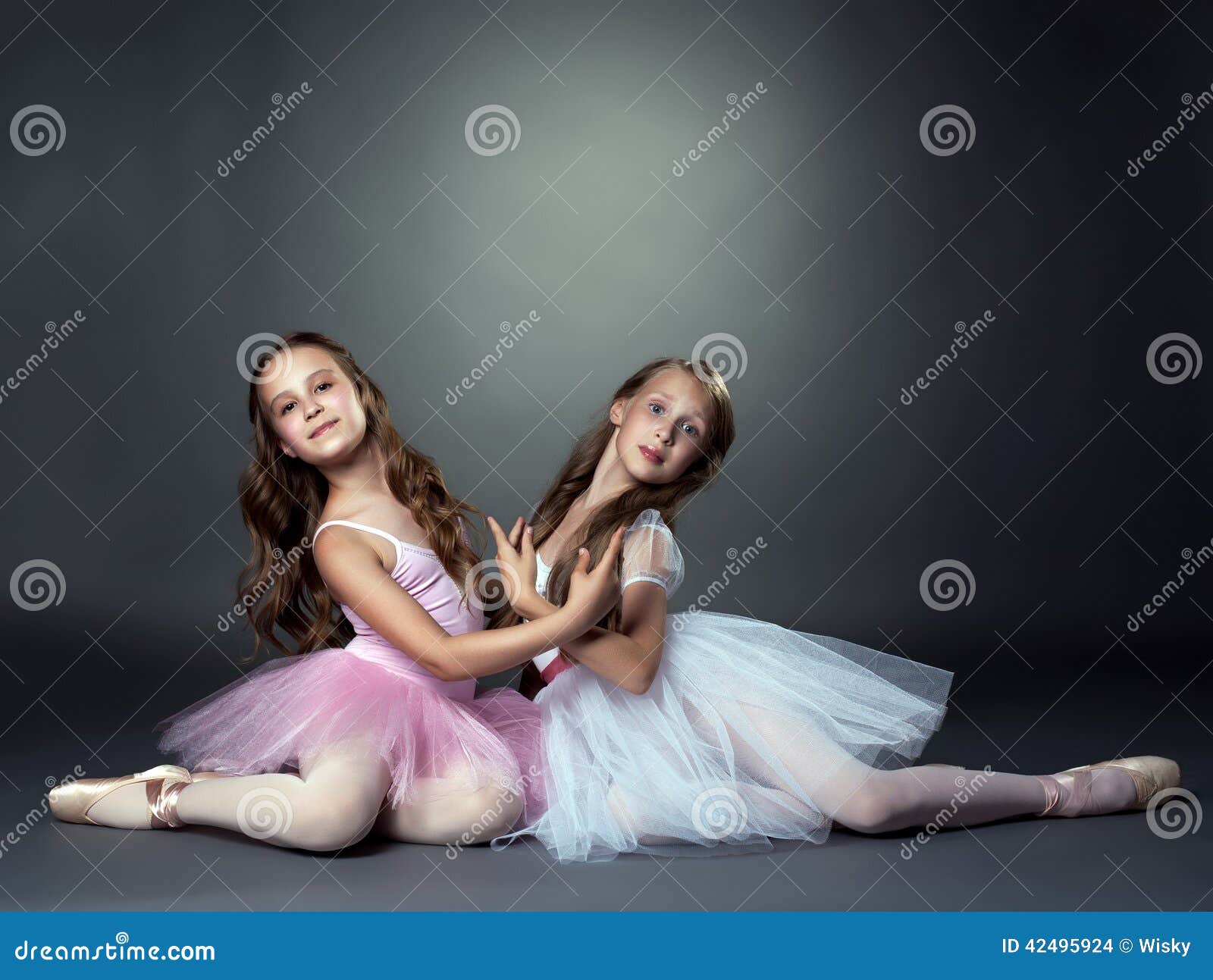 Studio Shot of Two Graceful Ballet Dancers Stock Photo - Image of ...