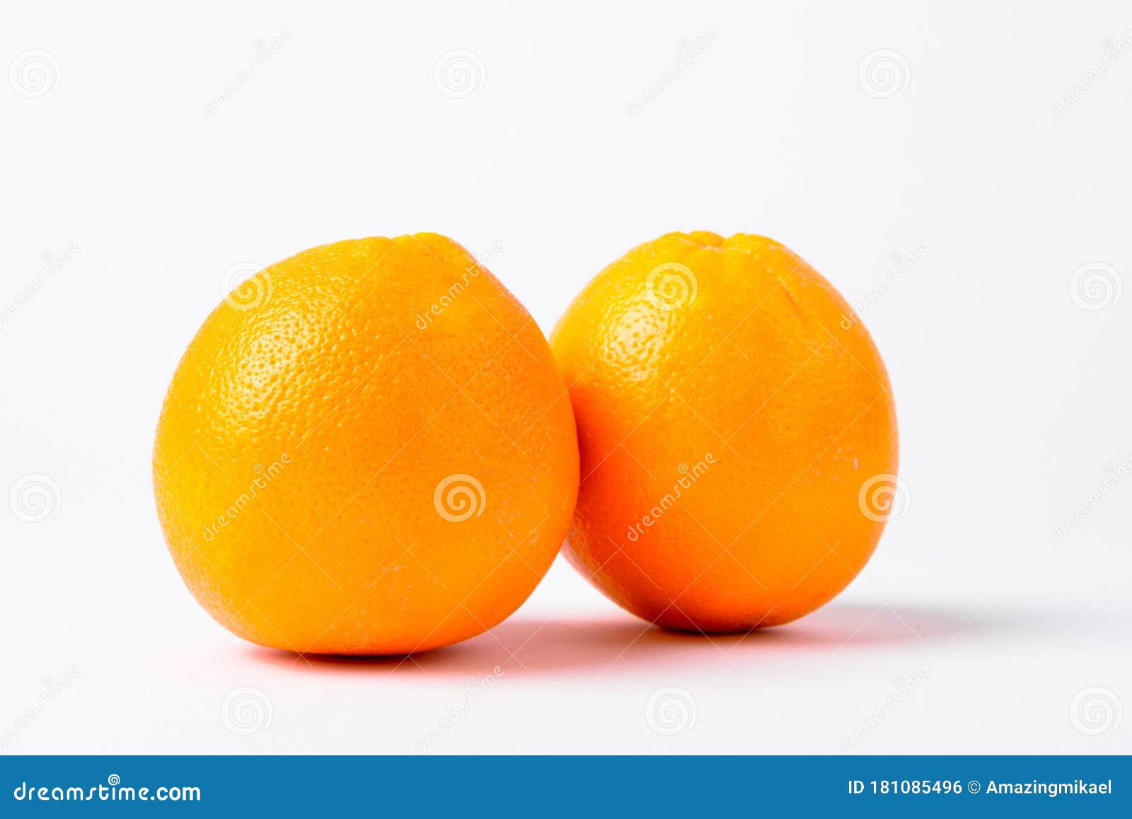 Portrait of Two Oranges Against White Background Stock Photo - Image of ...