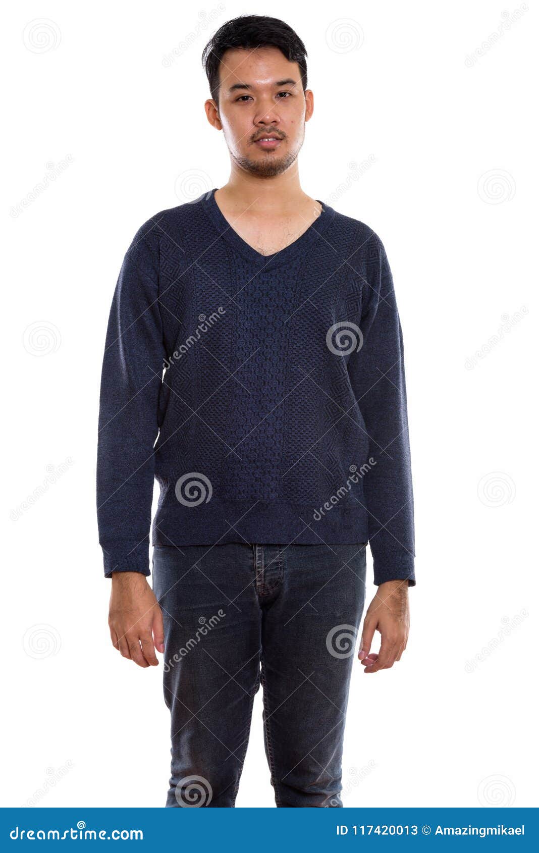 Studio Shot of Young Asian Man Standing Stock Image - Image of isolated ...
