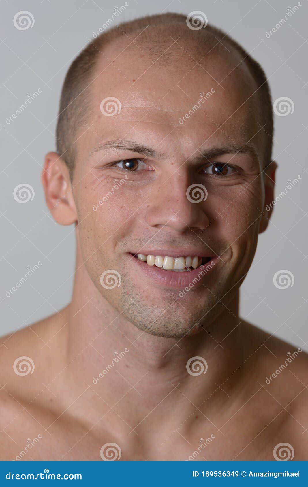 Face of Happy Young Muscular Bald Man Smiling Shirtless Stock Image ... Face of Happy Young Muscular Bald Man Smiling Shirtless Stock Image ...