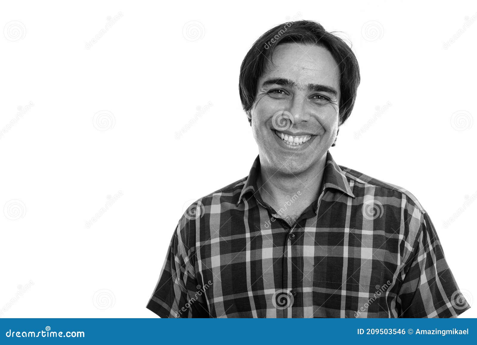 Studio Shot of Young Happy Persian Man Smiling Stock Photo - Image of ...